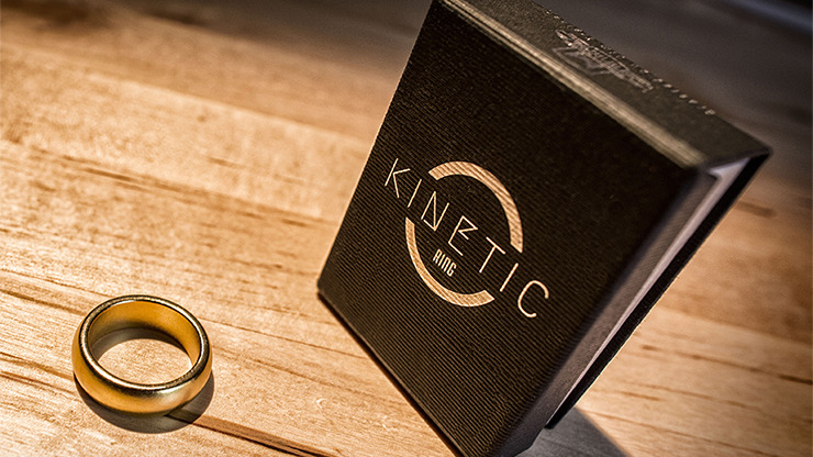 Kinetic PK Ring (Gold) Curved size 8 by Jim Trainer - Magic Trick