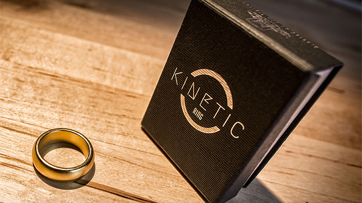 Kinetic PK Ring (Gold) Curved size 9 by Jim Trainer - Magic Trick
